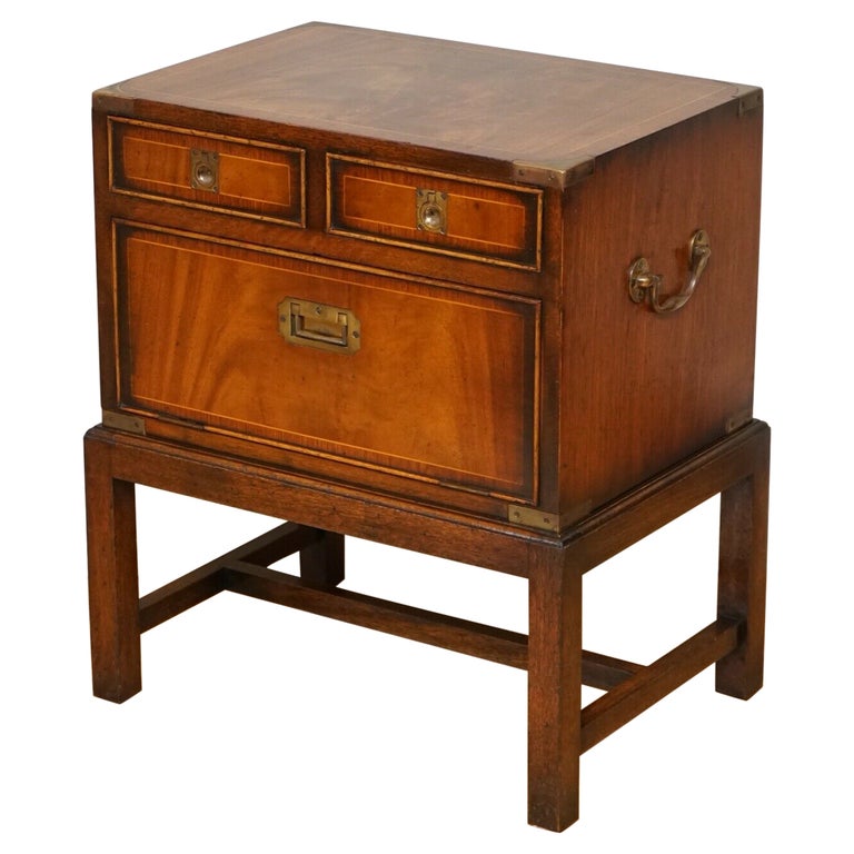 Harrods Kennedy Vintage Military Campaign Lamp End Table Small Cabinet ...