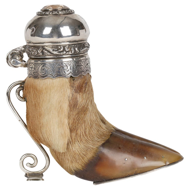 Scottish Antique Silver Mounted Hoof Table Snuff Box at 1stDibs