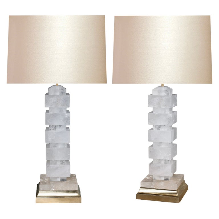 Block Form Rock Crystal Lamps by Phoenix For Sale at 1stDibs