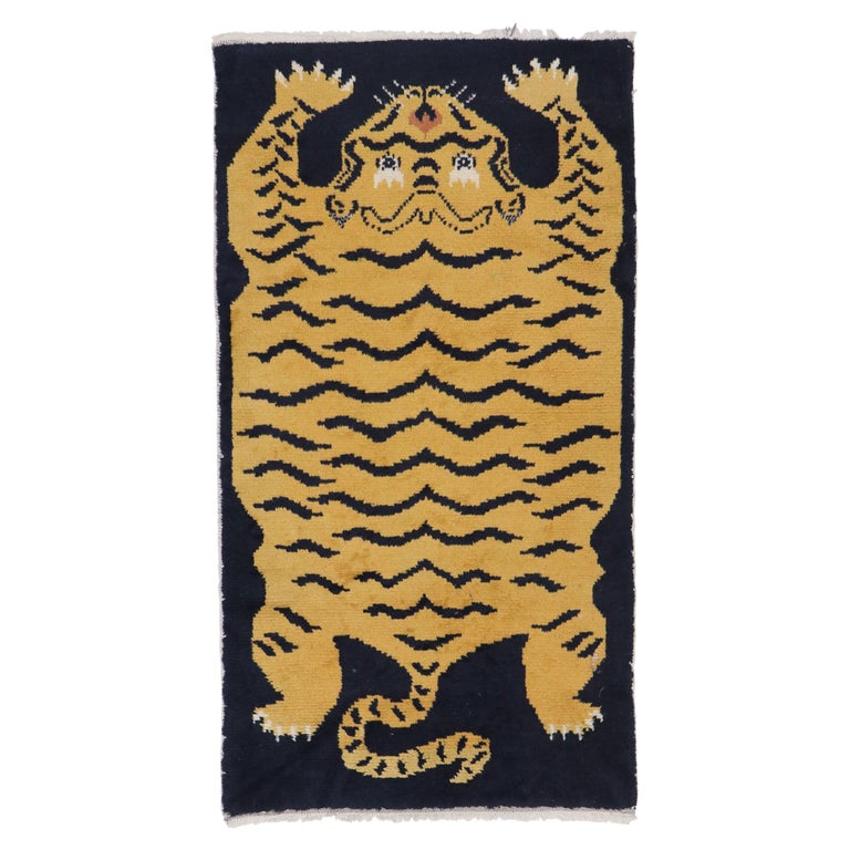 Vintage Tibetan Tiger Rug at 1stDibs