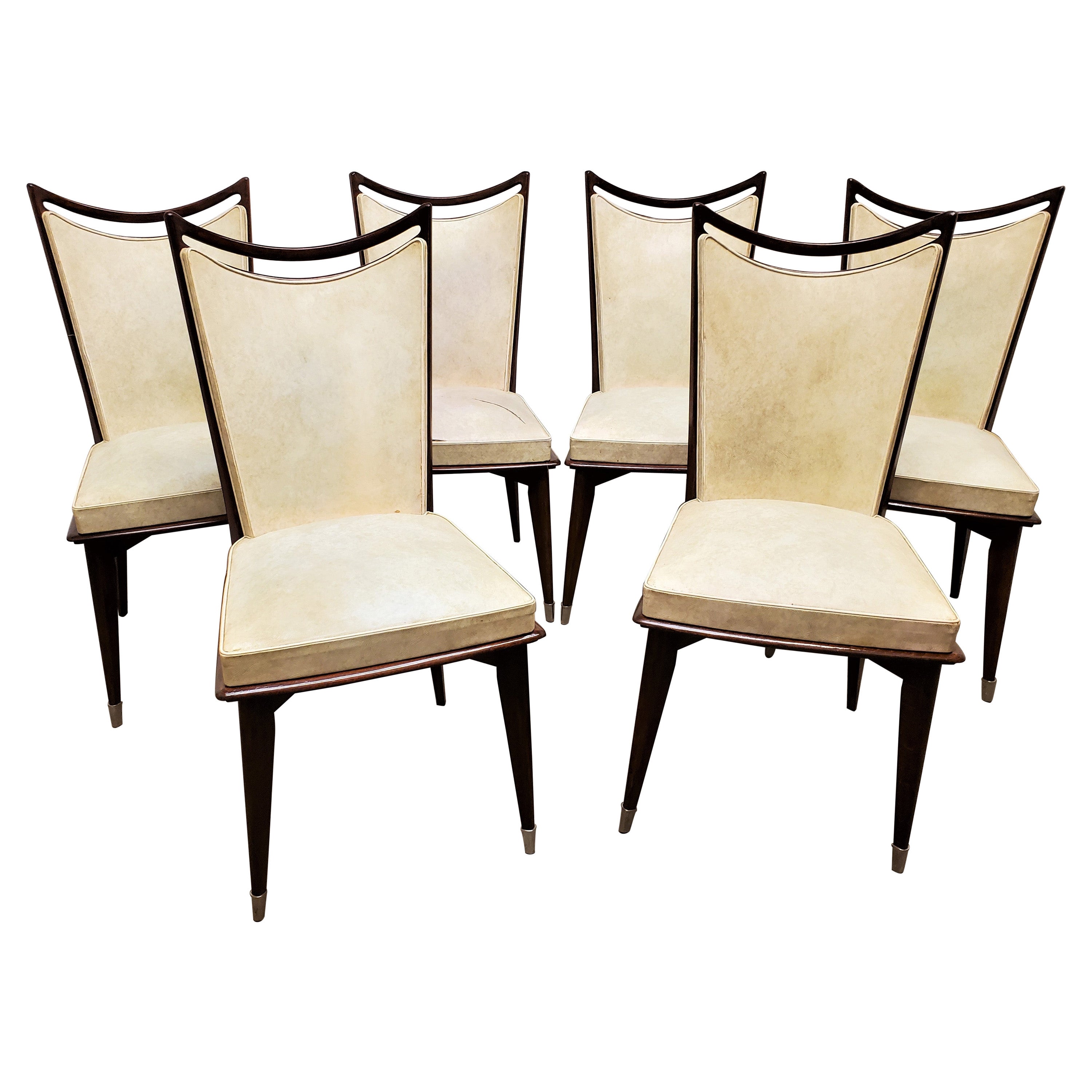 European Modern Velvet and Nickel Studded Naj Dining Chair by Brabbu ...