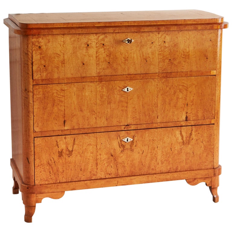 19th Century Biedermeier Dresser with Hidden Jewelry Drawers at 1stDibs