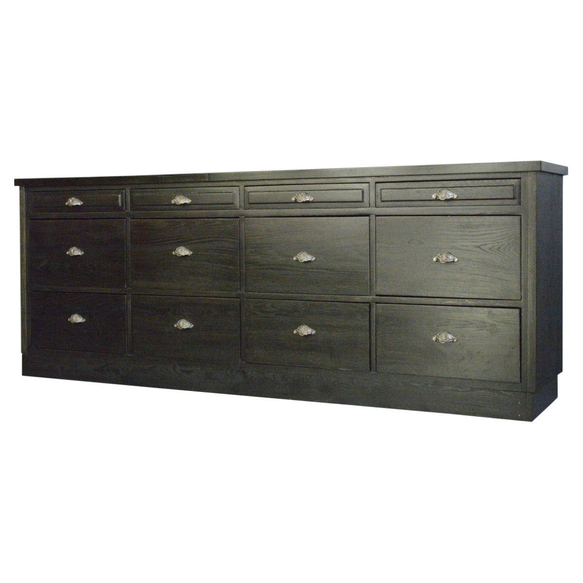 1920s Exceptional Large French Oak Bank of Drawers, Chest of Drawers ...