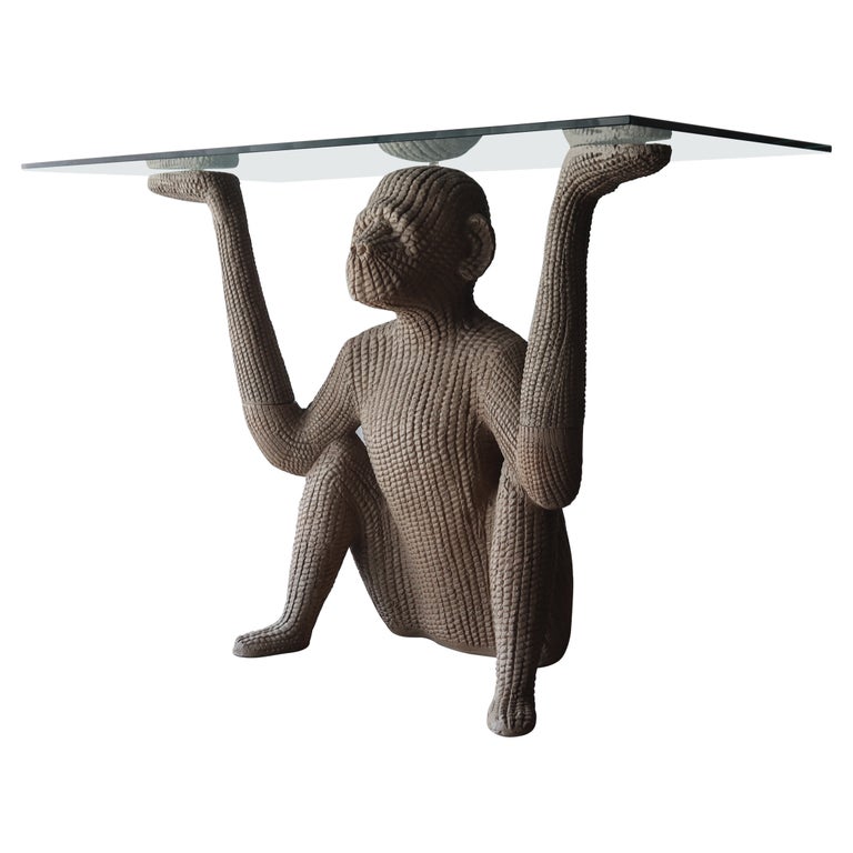 Vintage Sculptural Monkey Console Table at 1stDibs