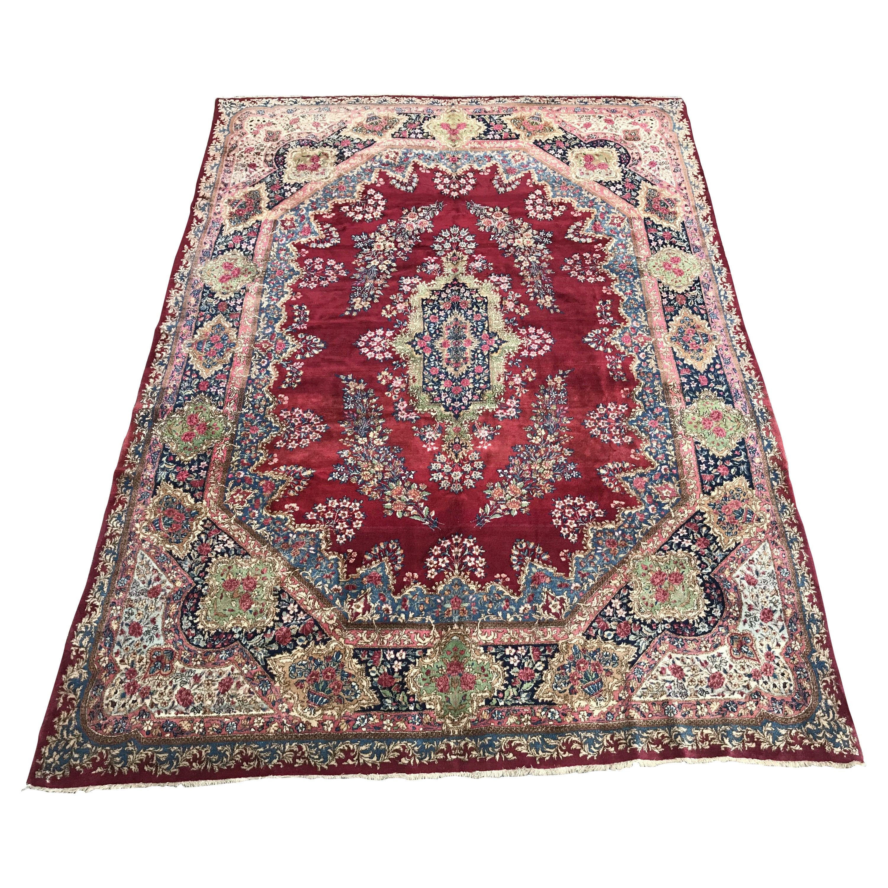 Fine Large Kirman Rug with savonnerie design For Sale at 1stDibs