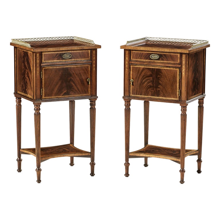 Pair of Regency Style Bedside Tables at 1stDibs | regency bedside table