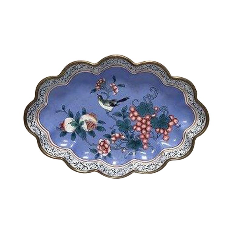 Chinese Canton Enamel Oval Plate/Dish at 1stDibs