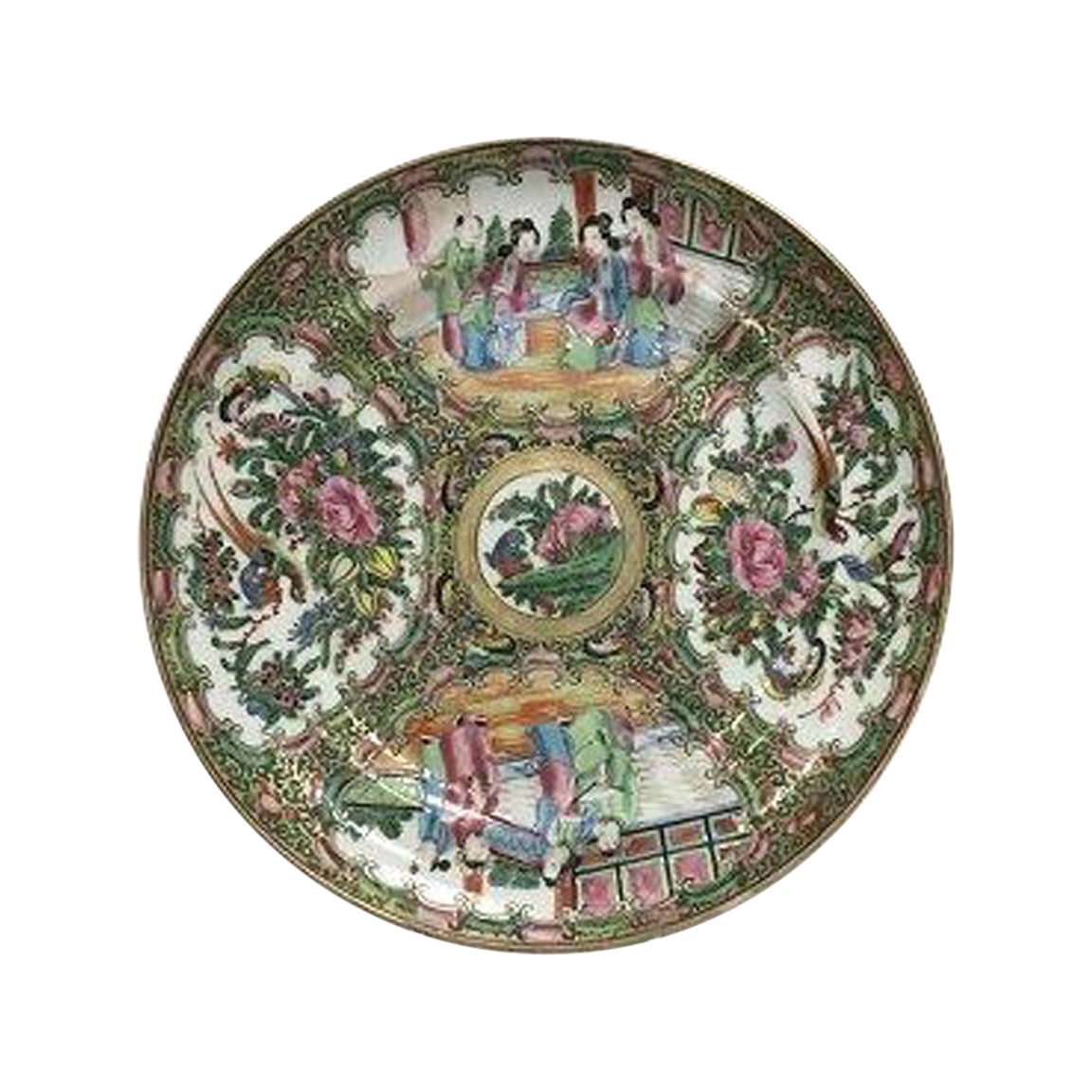 Chinese Canton Enamel Oval Plate/Dish at 1stDibs