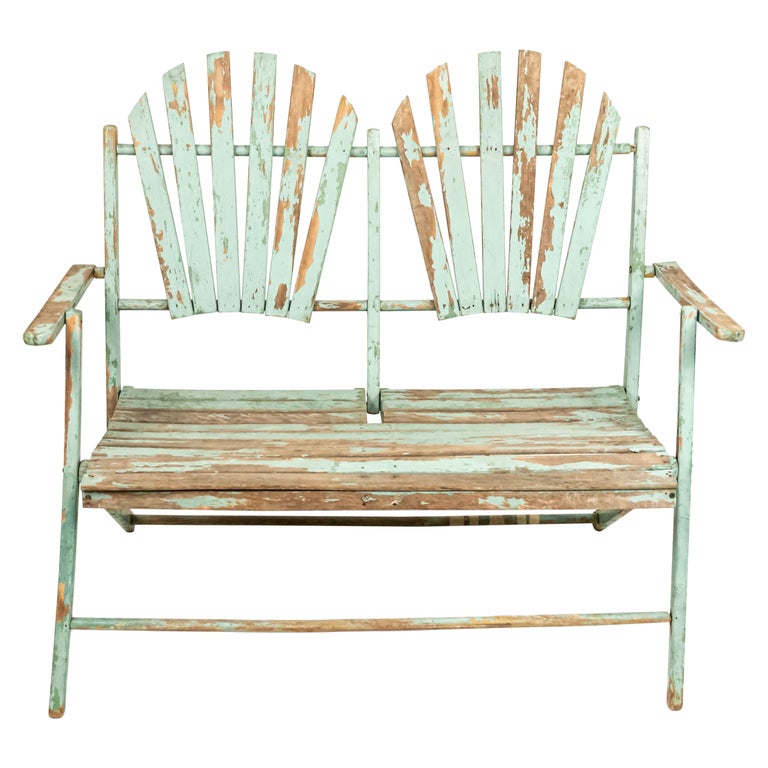 American Country Outdoor Folding Bench For Sale at 1stDibs | folding ...