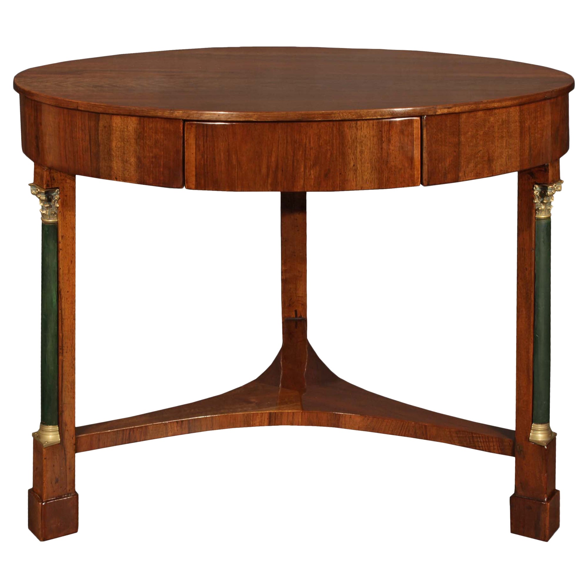 Italian 19th Century Neo-Classical Walnut Center Table For Sale at 1stDibs