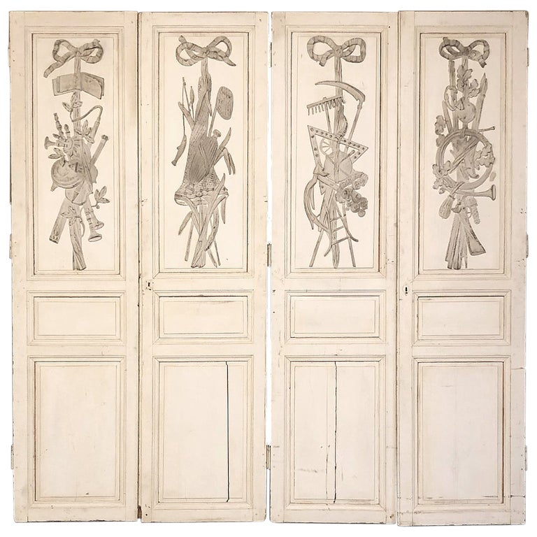 Two Pair 19th Century French Louis XVI Painted Interior Doors For Sale ...