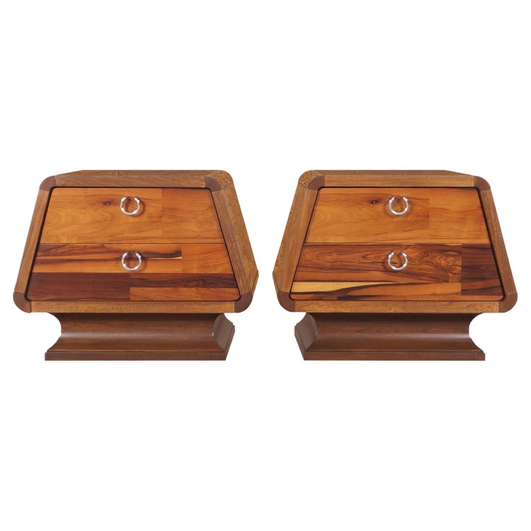 Mid Century Modern Rosewood "Pyramid" Nightstands at 1stDibs
