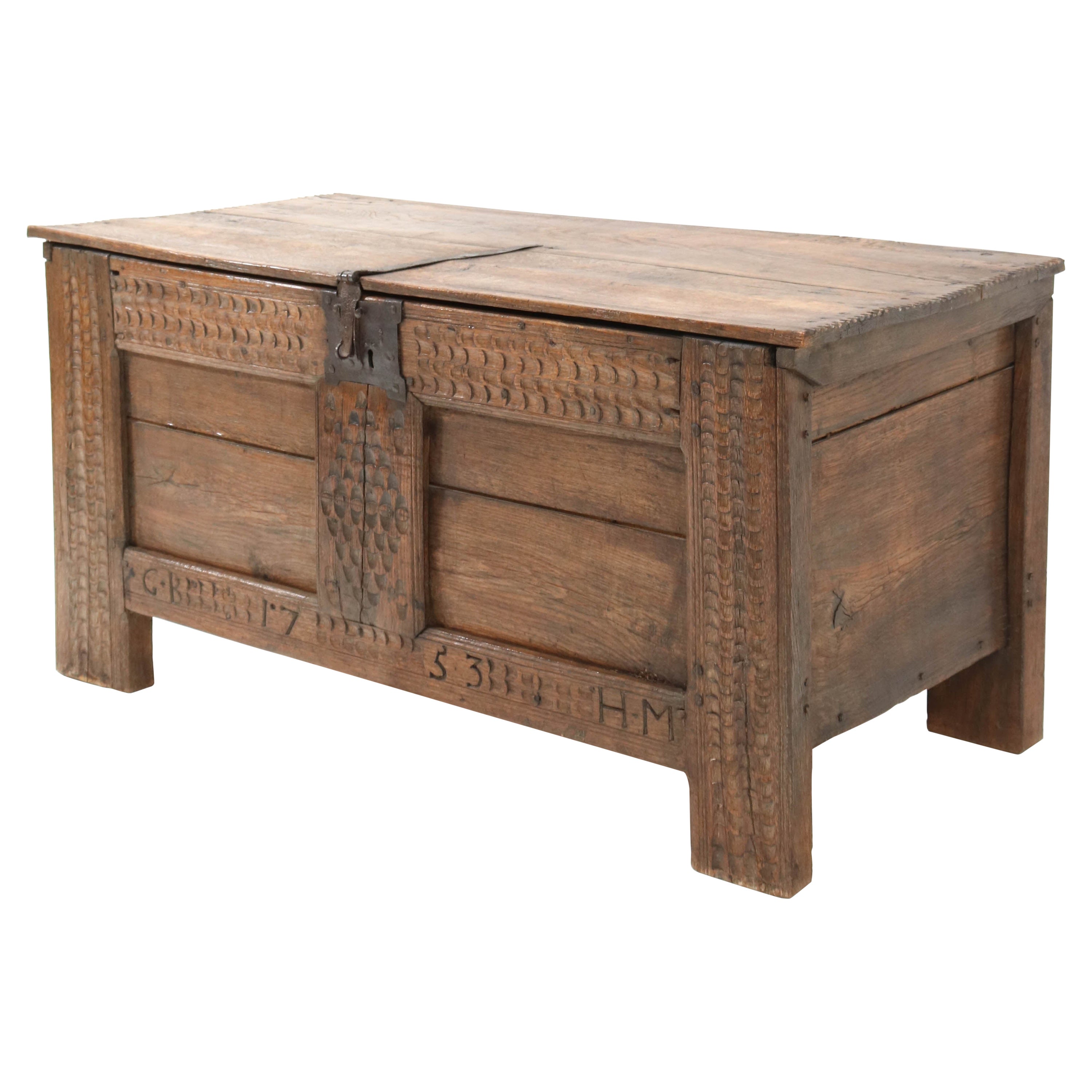 Oak Dutch 18th Century Coffer or Blanket Chest For Sale at 1stDibs