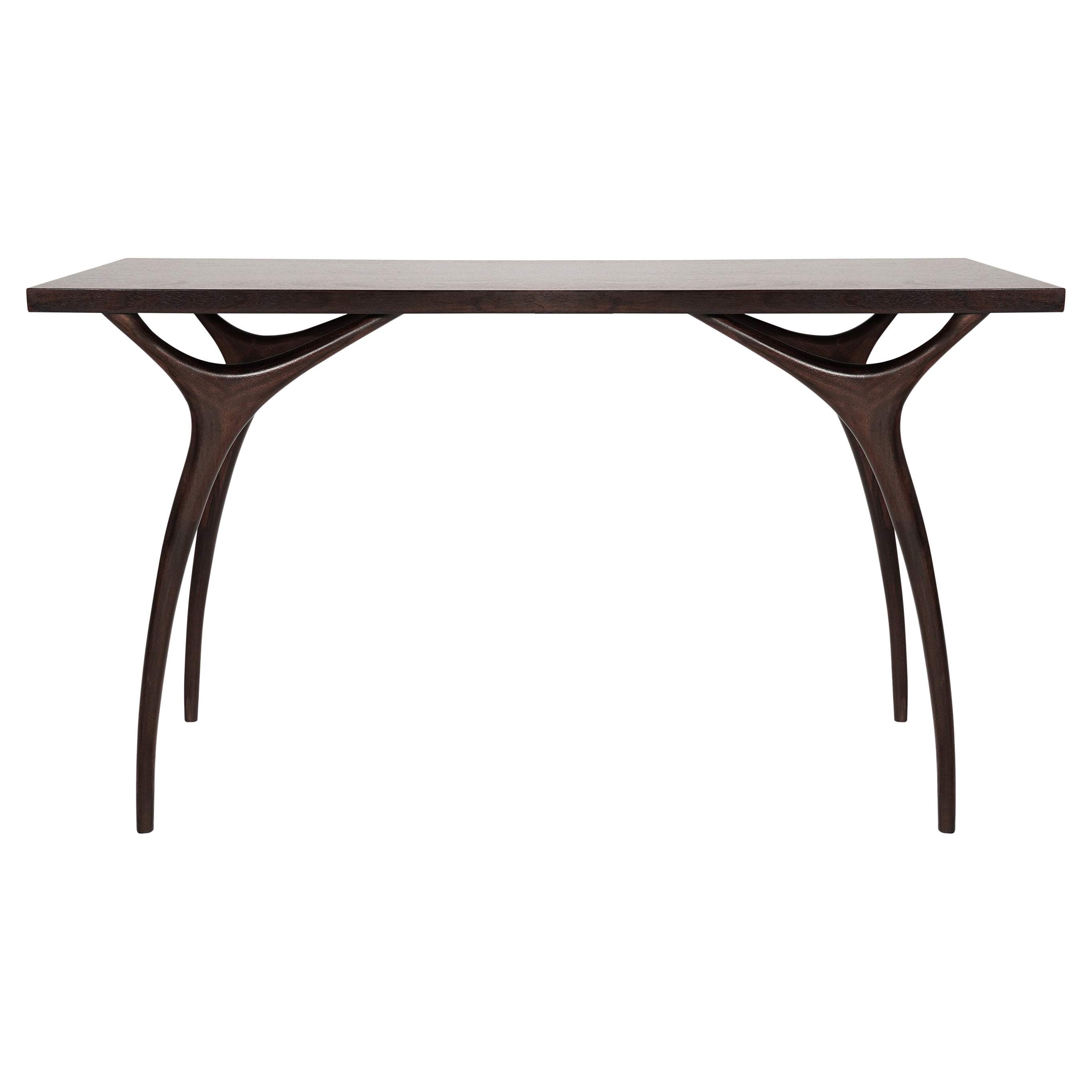 Stamford Modern's Crescent Console Table in Mahogany at 1stDibs