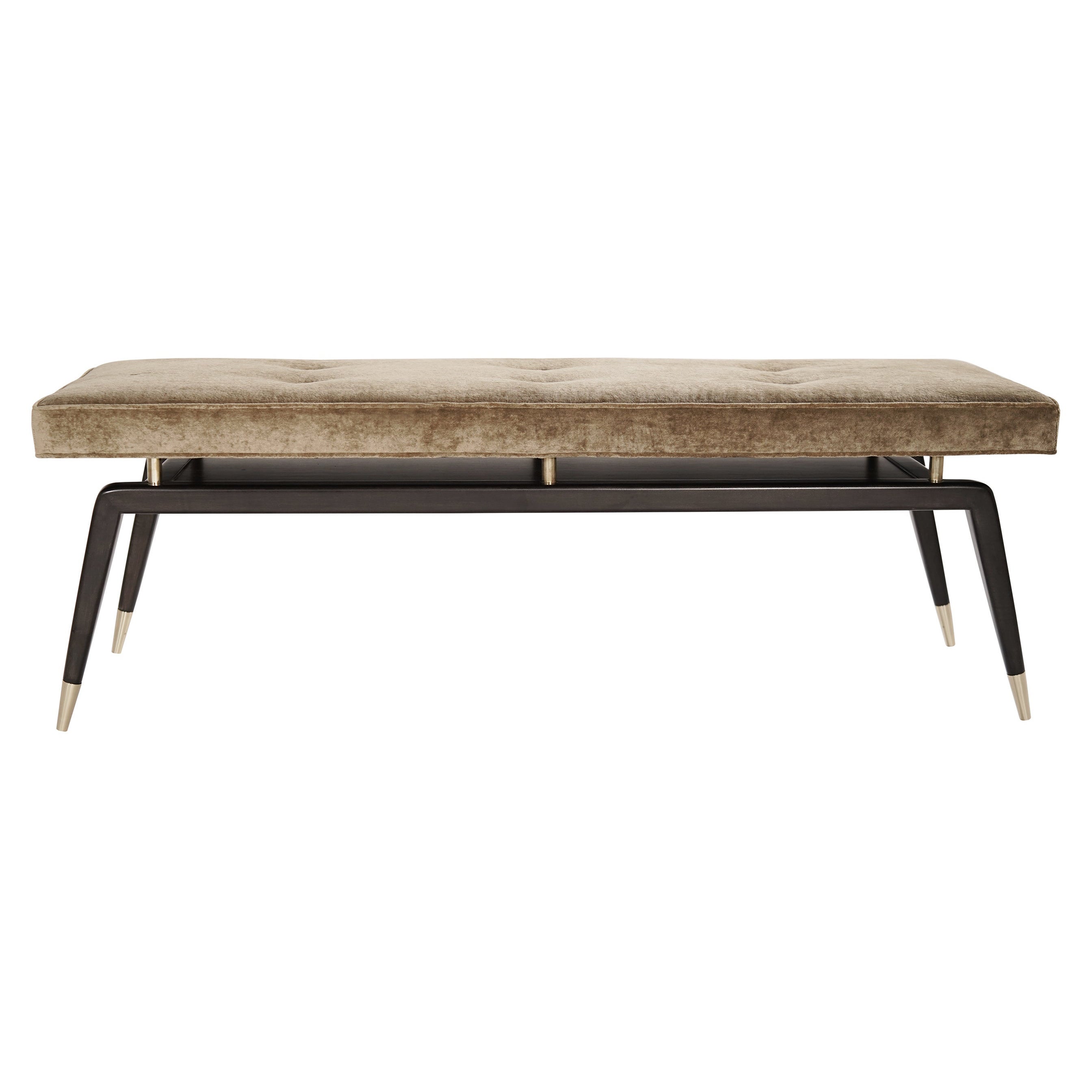 Lucite Brass Rodded Bench in Tufted Rust Orange Velvet at 1stDibs ...