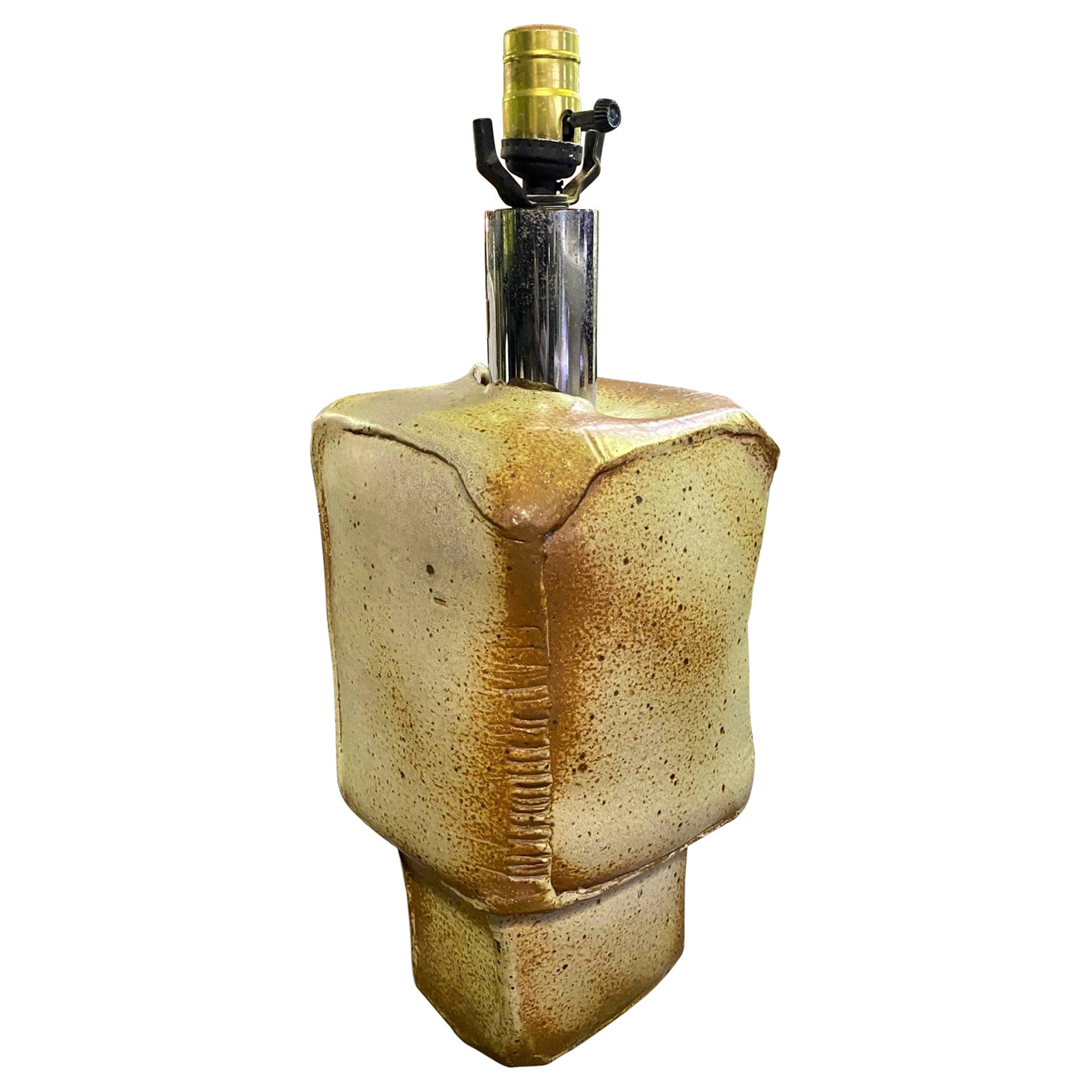 Kazuko Matthews Signed Brutalist Studio Pottery Slab Modern Table Lamp ...