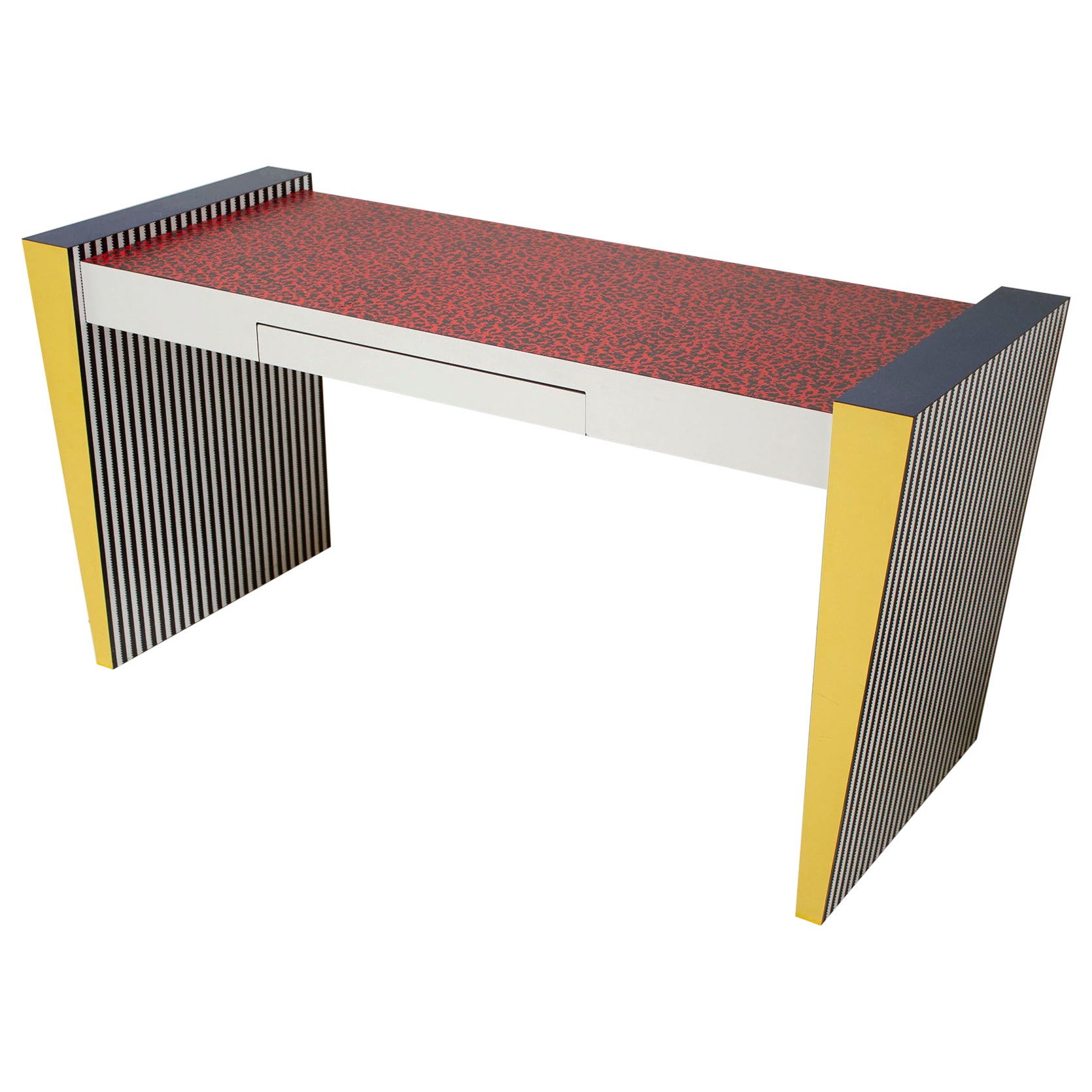 Ettore Sottsass Memphis Desk in "Spugnatto" Red Laminate from Grace ...