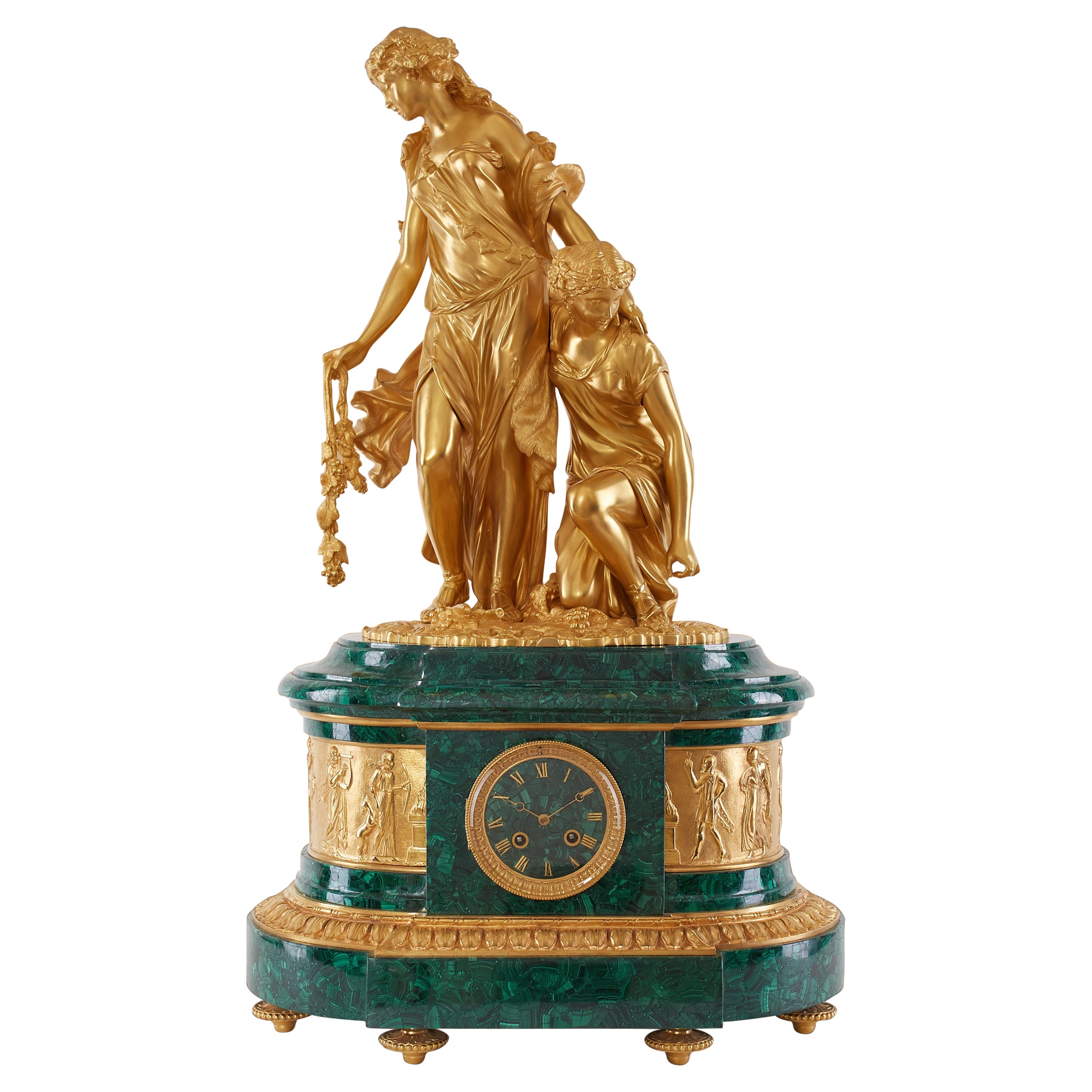 Large Napoleon III Gilt Bronze Cartel Clock at 1stDibs