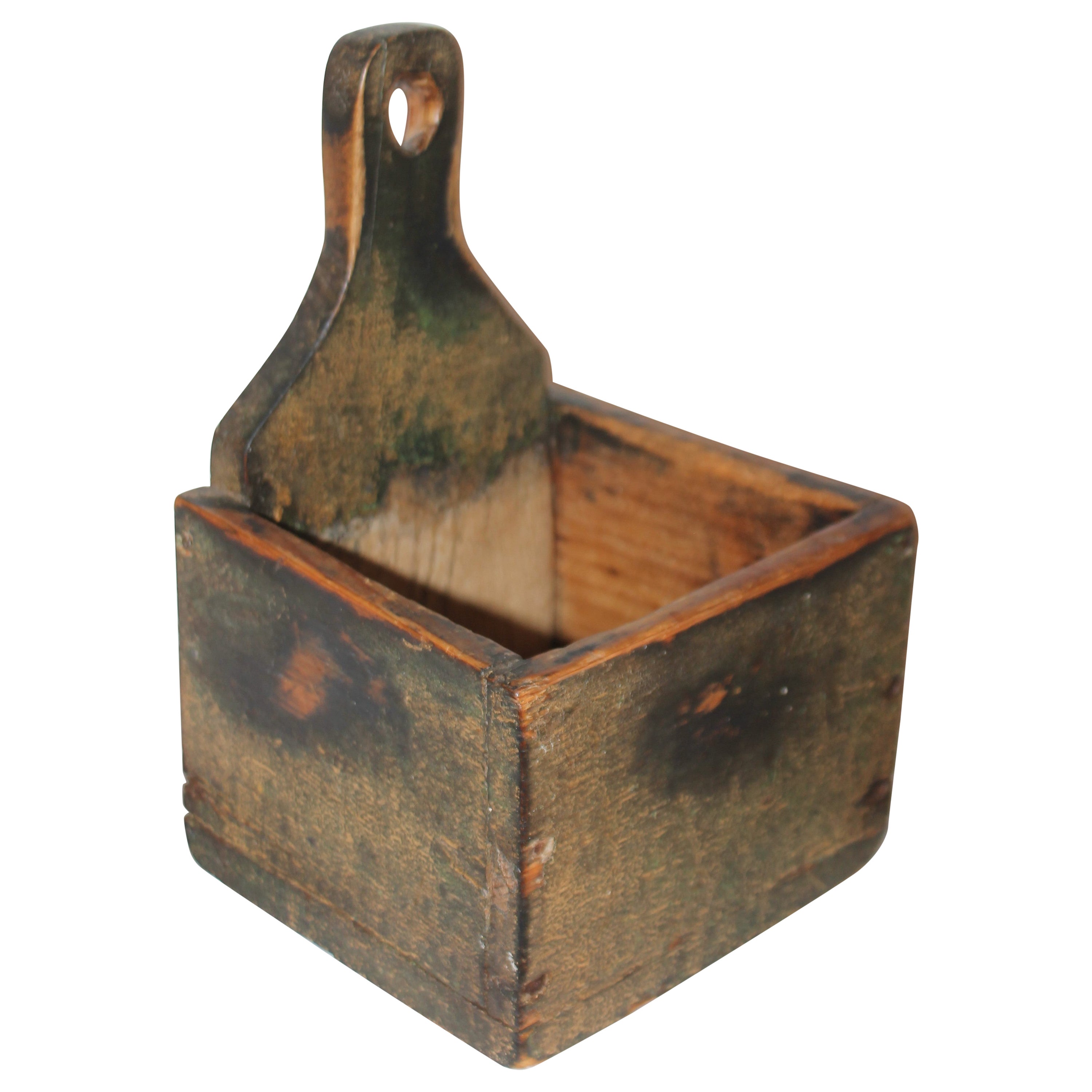 19thc Original Painted Salt Box from Vermont For Sale at 1stDibs