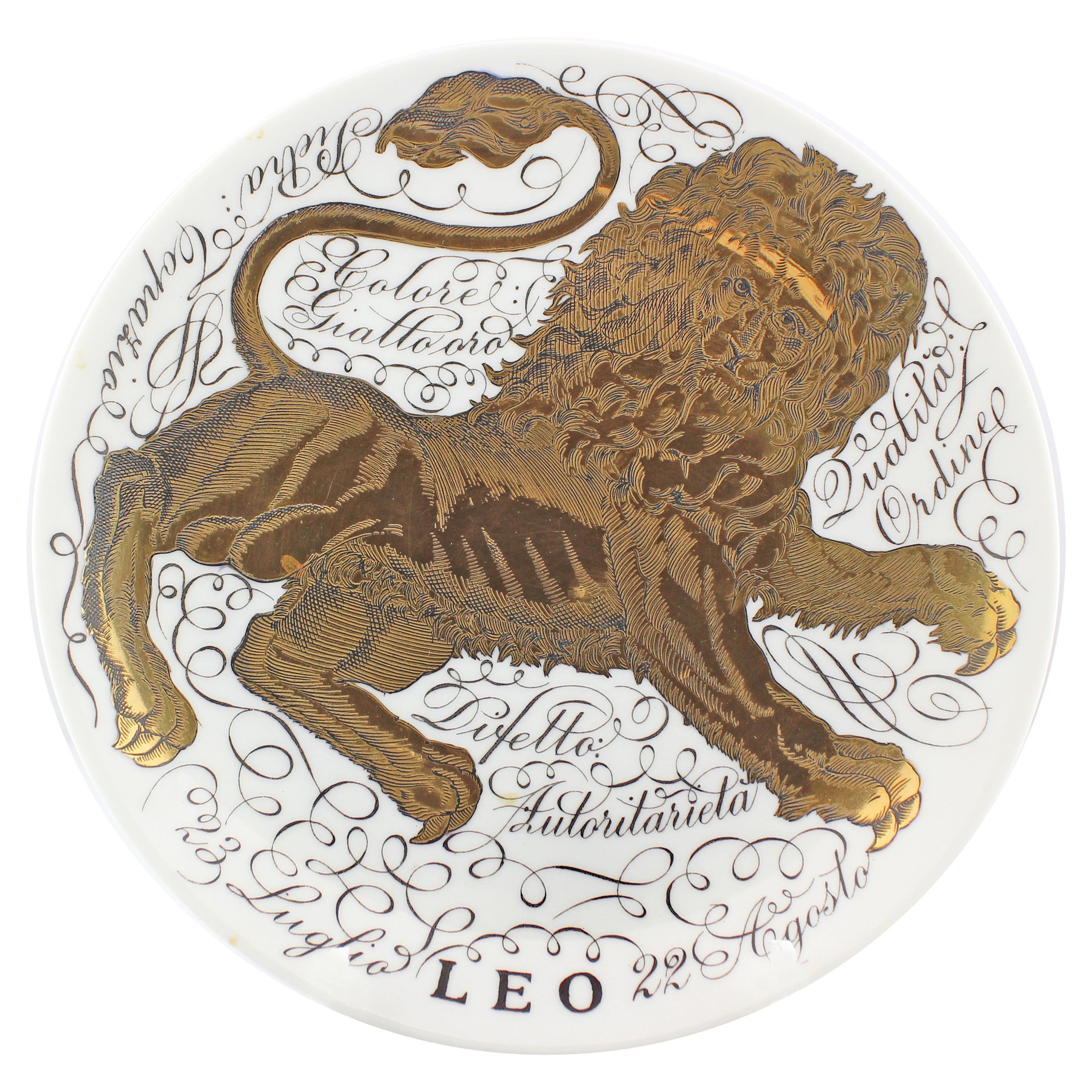 Piero Fornassetti Hand Painted Ceramic Zodiac Plates, Astral Pisces ...