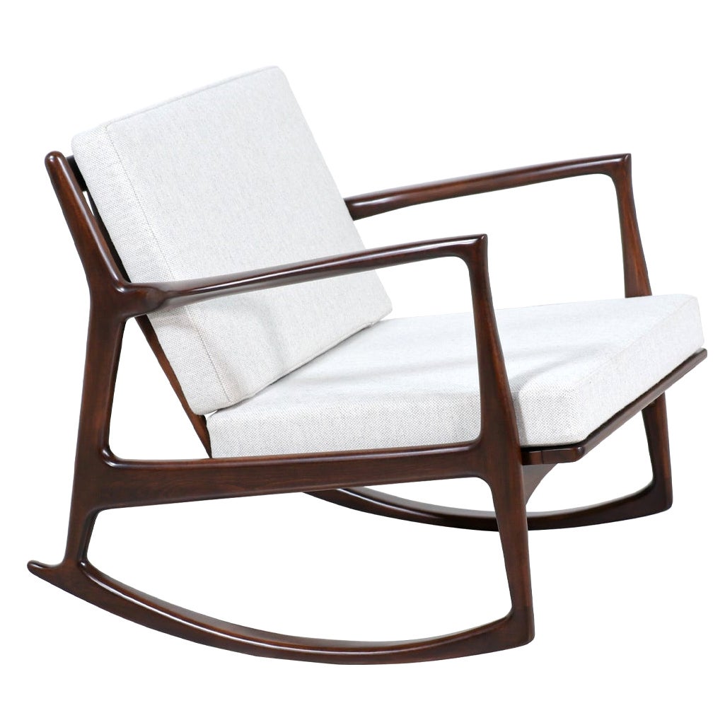 Danish Modern Walnut Rocking Chair by Frank Reenskaug for Bramin at 1stDibs