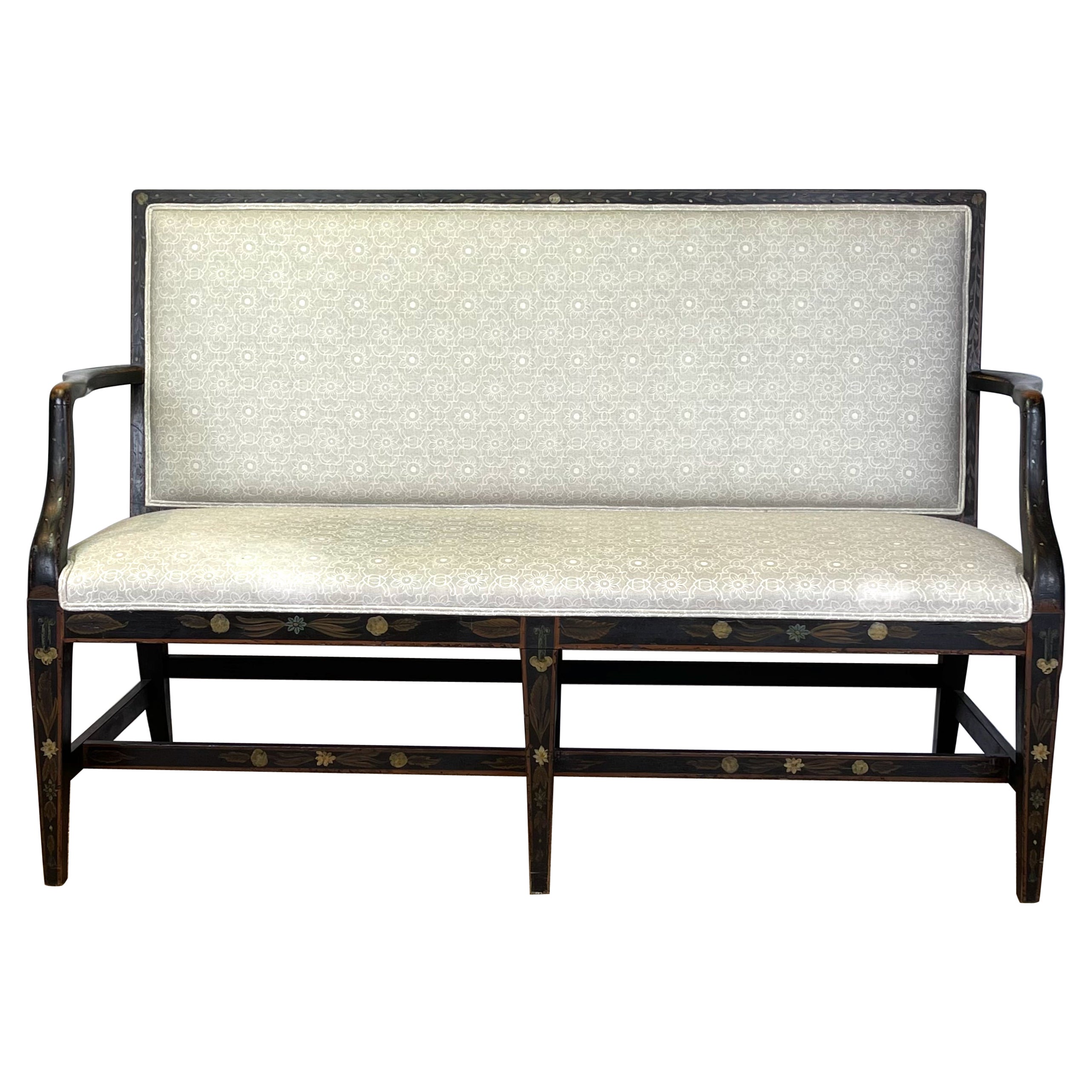English Bamboo Upholstered Bench Seat from the Aesthetic Movement at ...