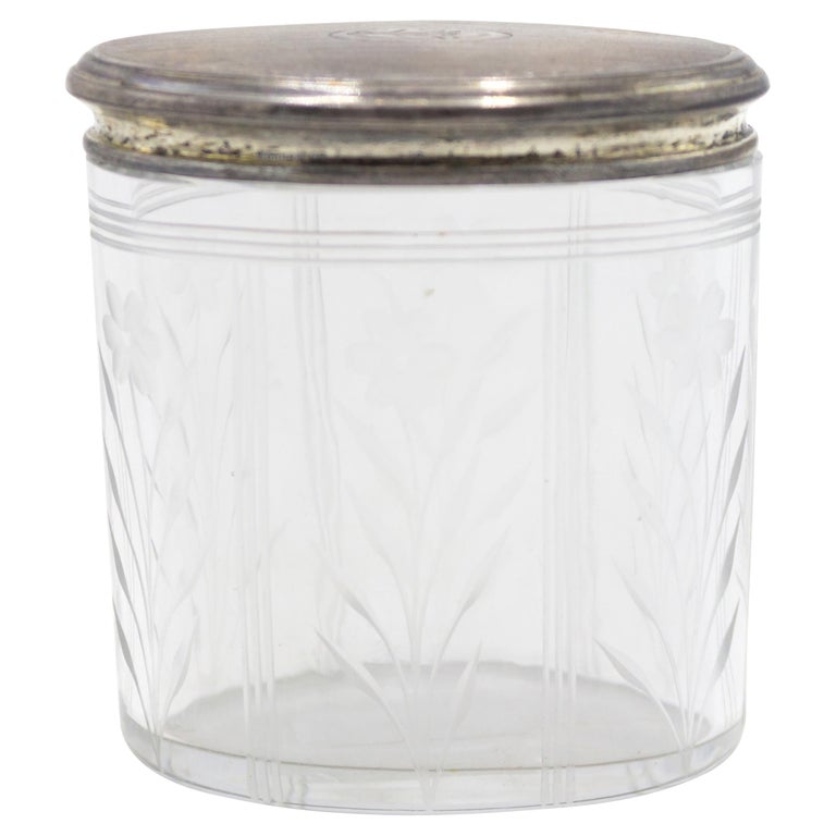 Art Deco Crystal and Silver Box For Sale at 1stDibs