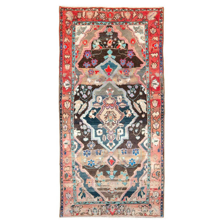 Mid-20th Century Handmade Persian Hamadan Throw Rug For Sale at 1stDibs