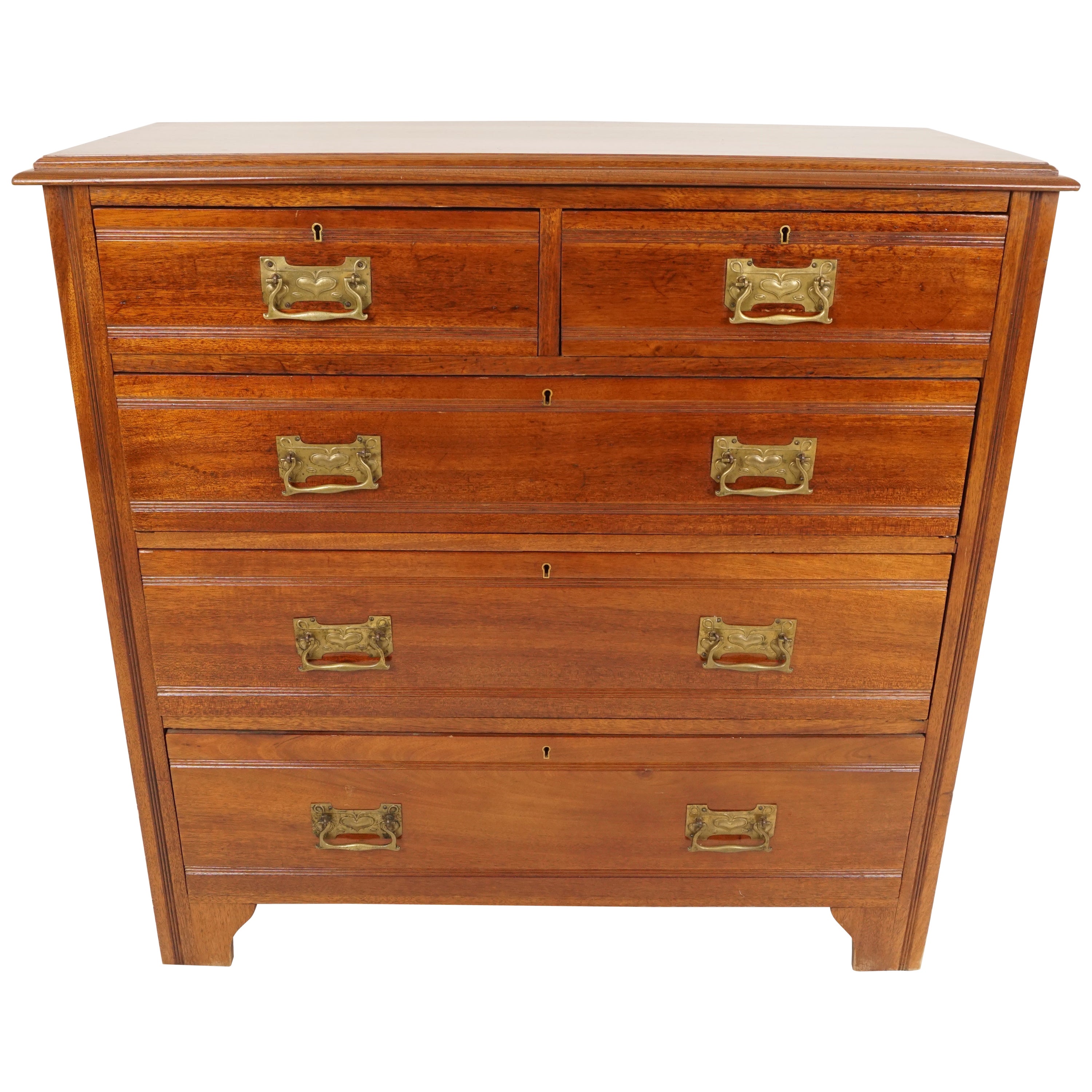 Antique Victorian Walnut 5 Drawer Dresser, Chest of Drawers, Scotland ...