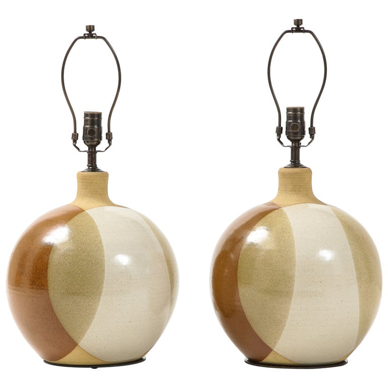 David Cressy Style Stoneware Lamps at 1stDibs