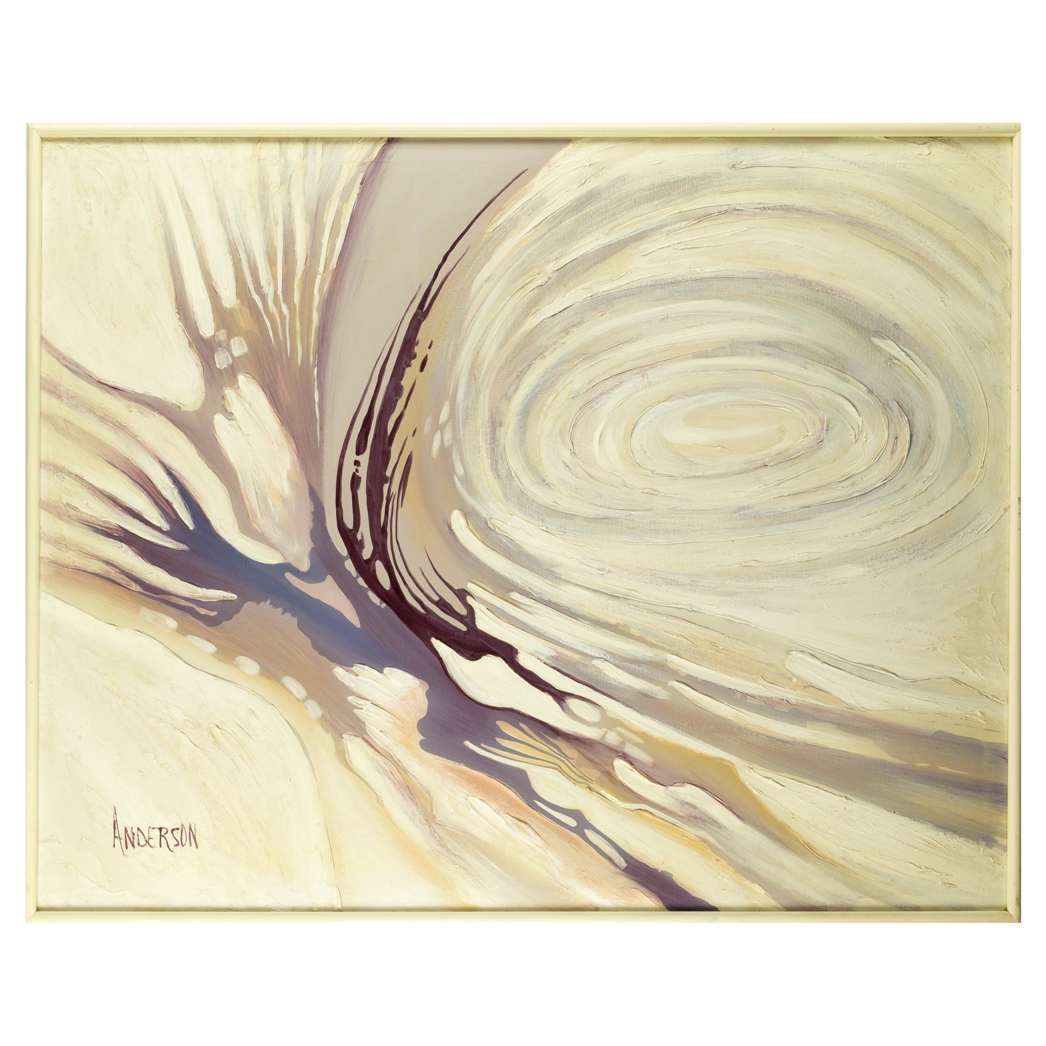 Mid Century Abstract Oil on Canvas Painting by Anderson at 1stDibs