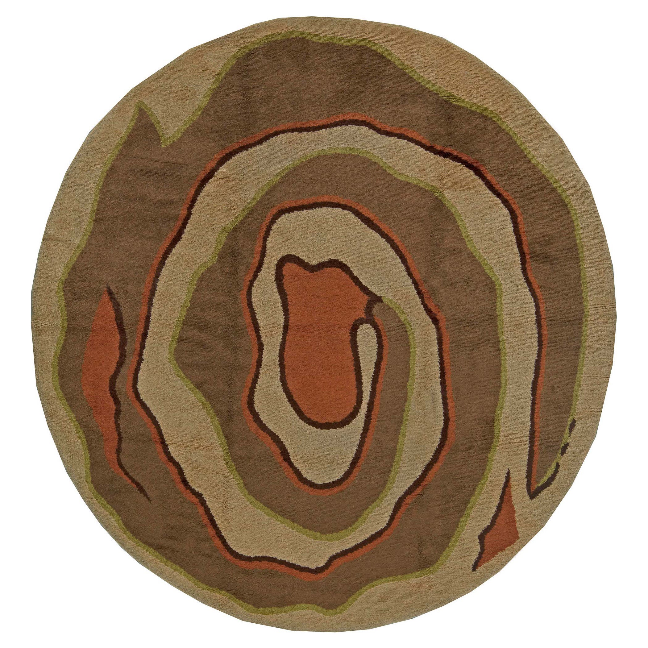 Vintage Brown Wool&Silk European “FENDI” Rug, Mid 20 Century at 1stDibs