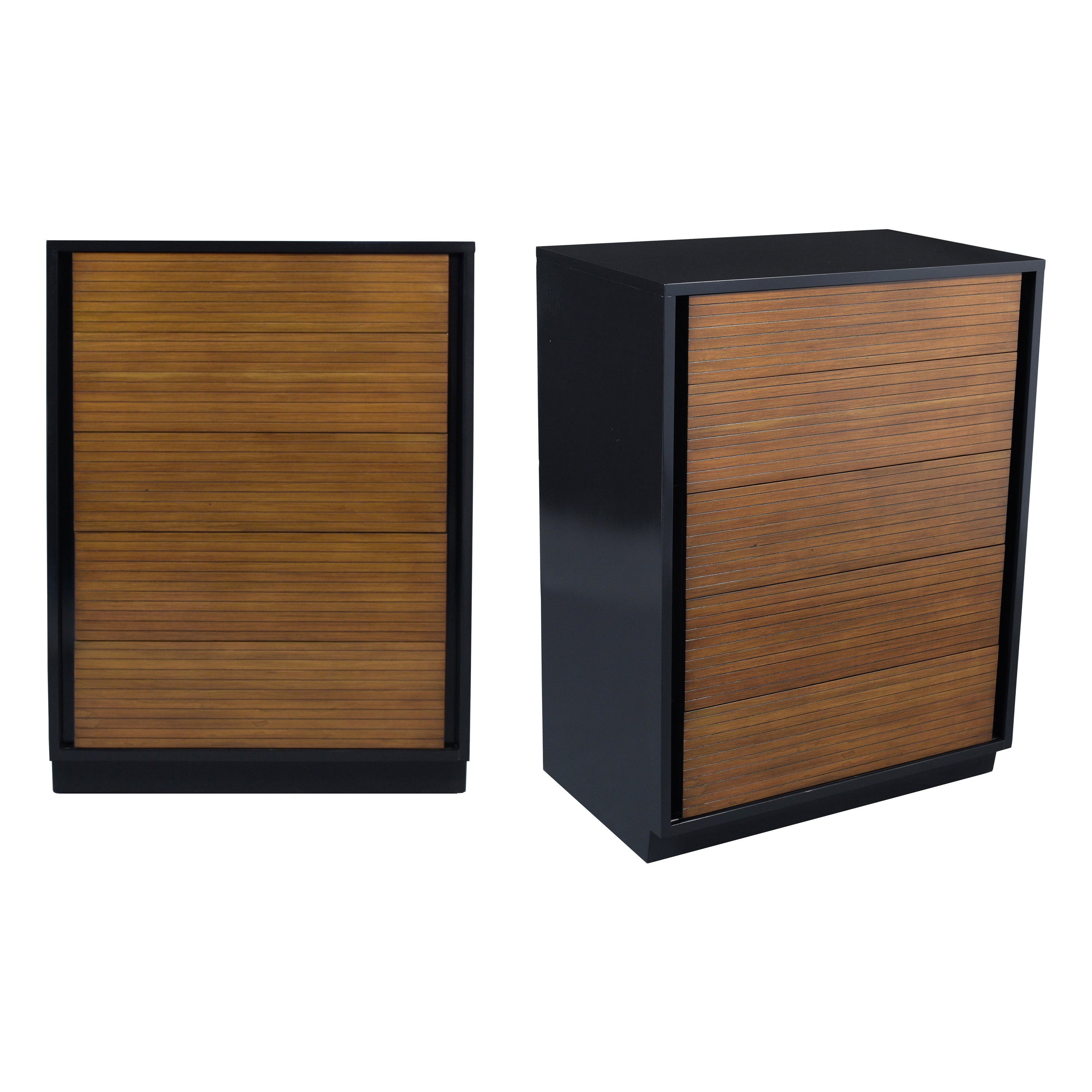 Blue Lacquered Pair of Henredon Campaign Chests at 1stDibs