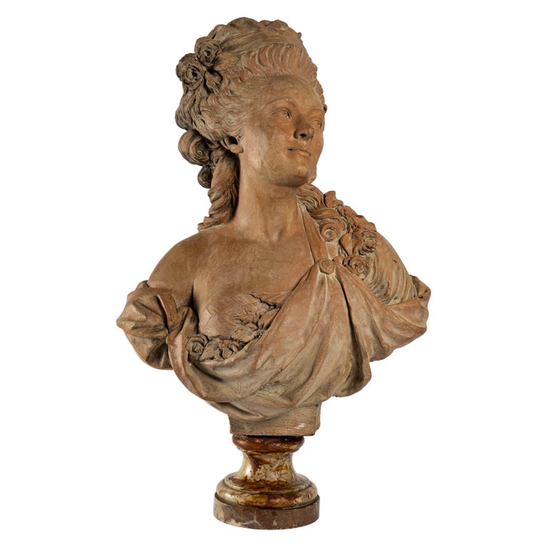 Bust of a Woman Signed Jean-Baptiste Pigalle at 1stDibs
