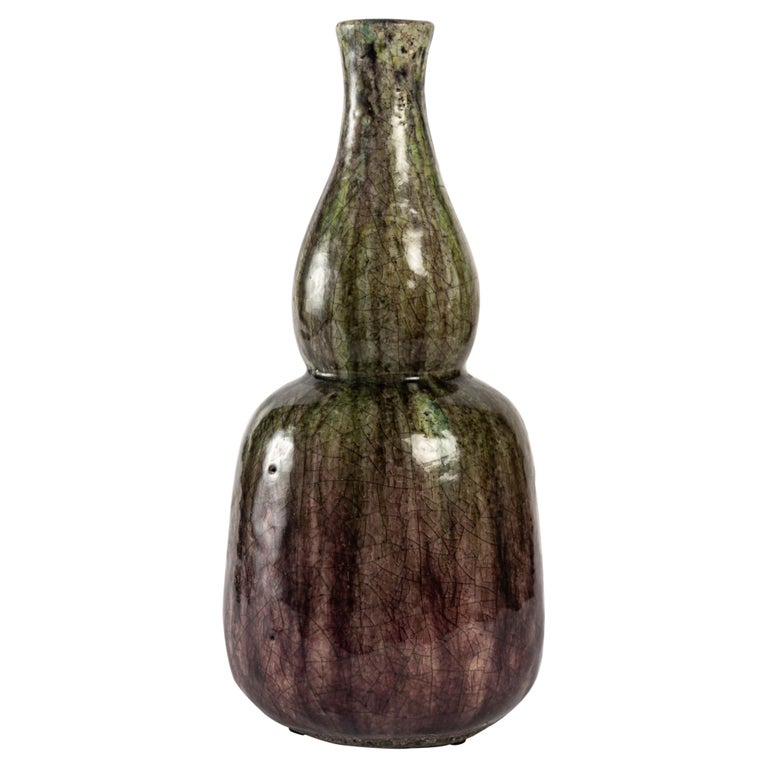 Porcelain Stoneware Vase in the Shape of a Double Gourd at 1stDibs