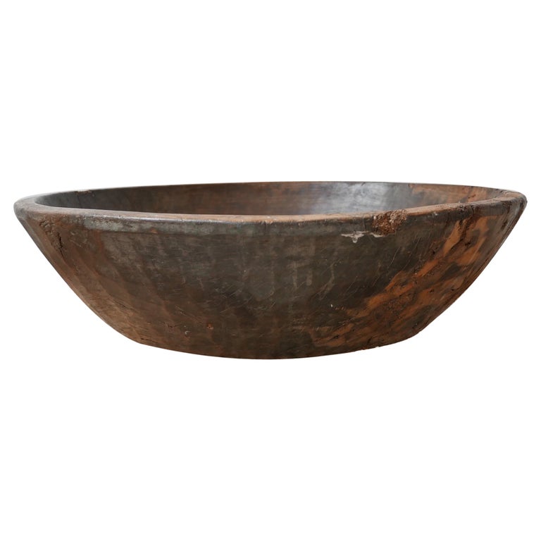 Antique English Wooden Bowl For Sale at 1stDibs