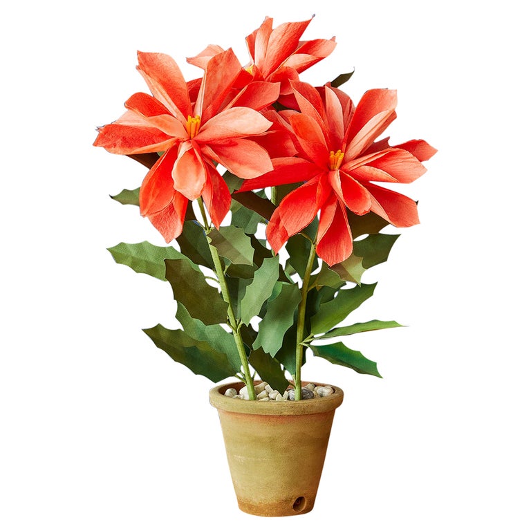 Contemporary Handmade Livia Cetti "Poinsetta" Tissue and Paper Flower ...
