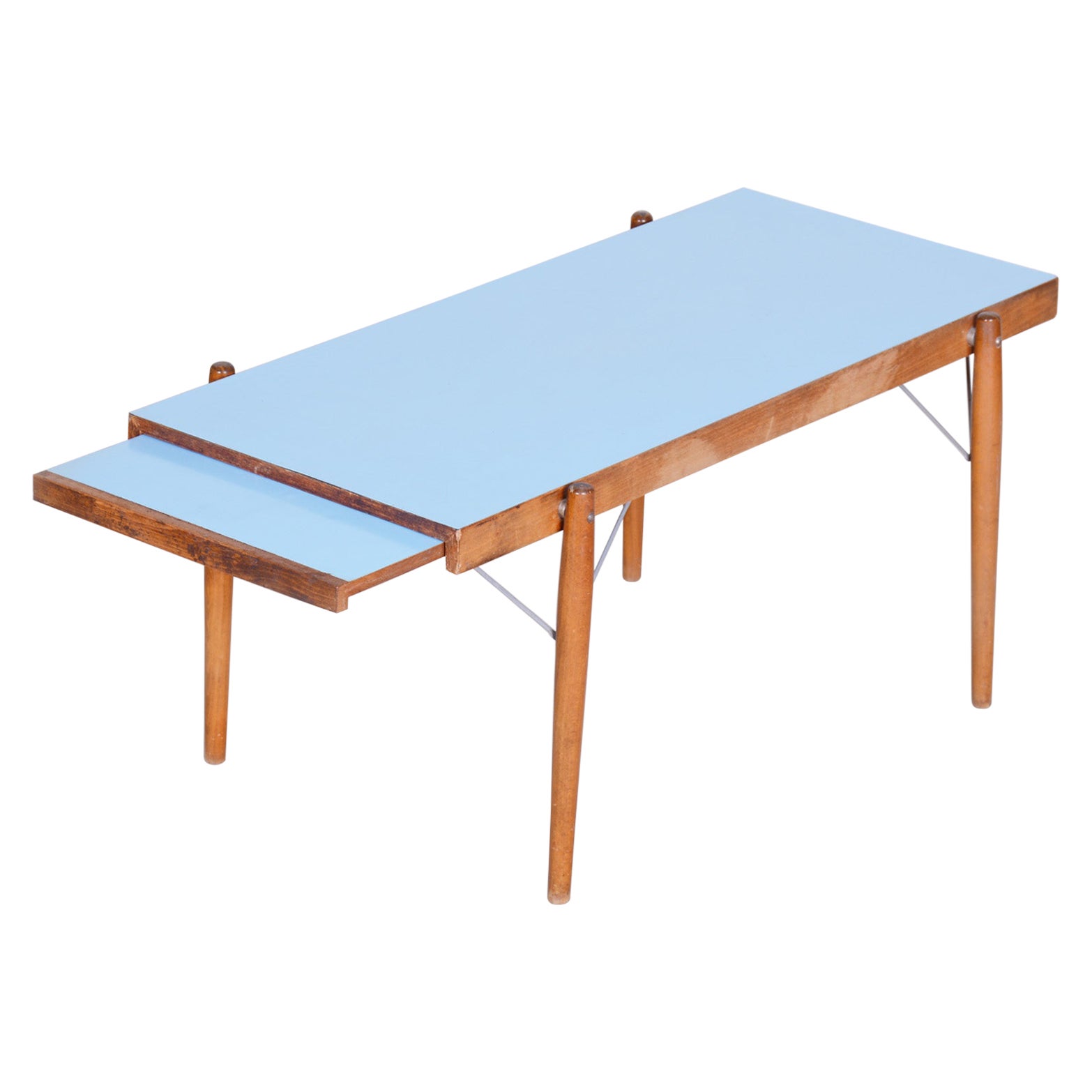 Small Blue Table, Czech Midcentury, Preserved in Original Condition ...