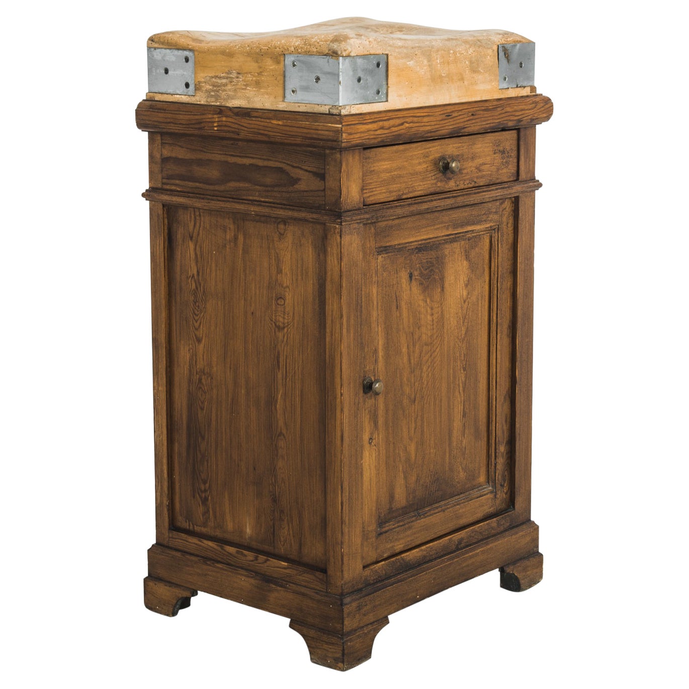 c. 1800's French Butcher Block Table w/ Drawers For Sale at 1stDibs