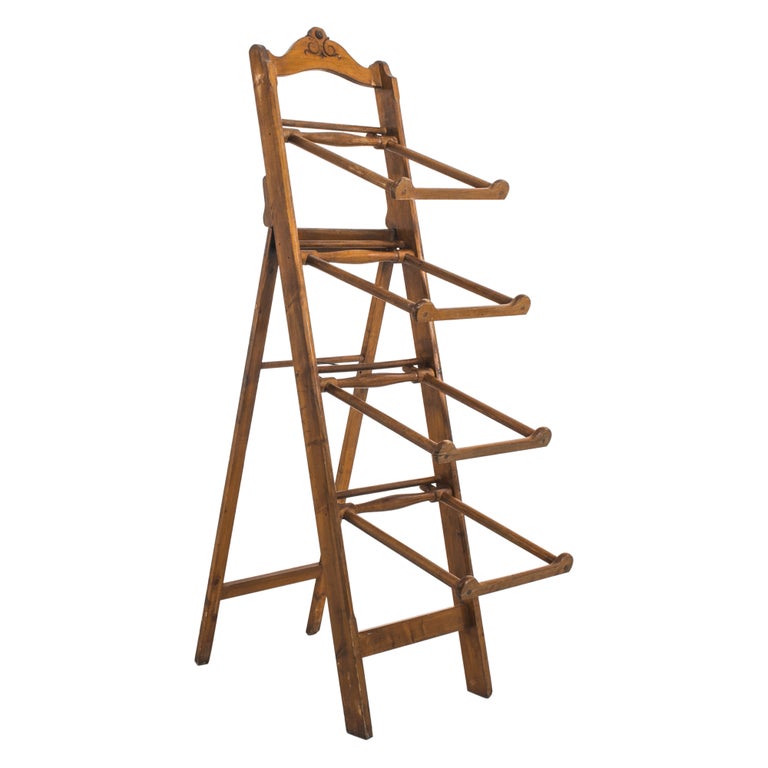 Antique Folding Wooden Quilt Rack at 1stDibs