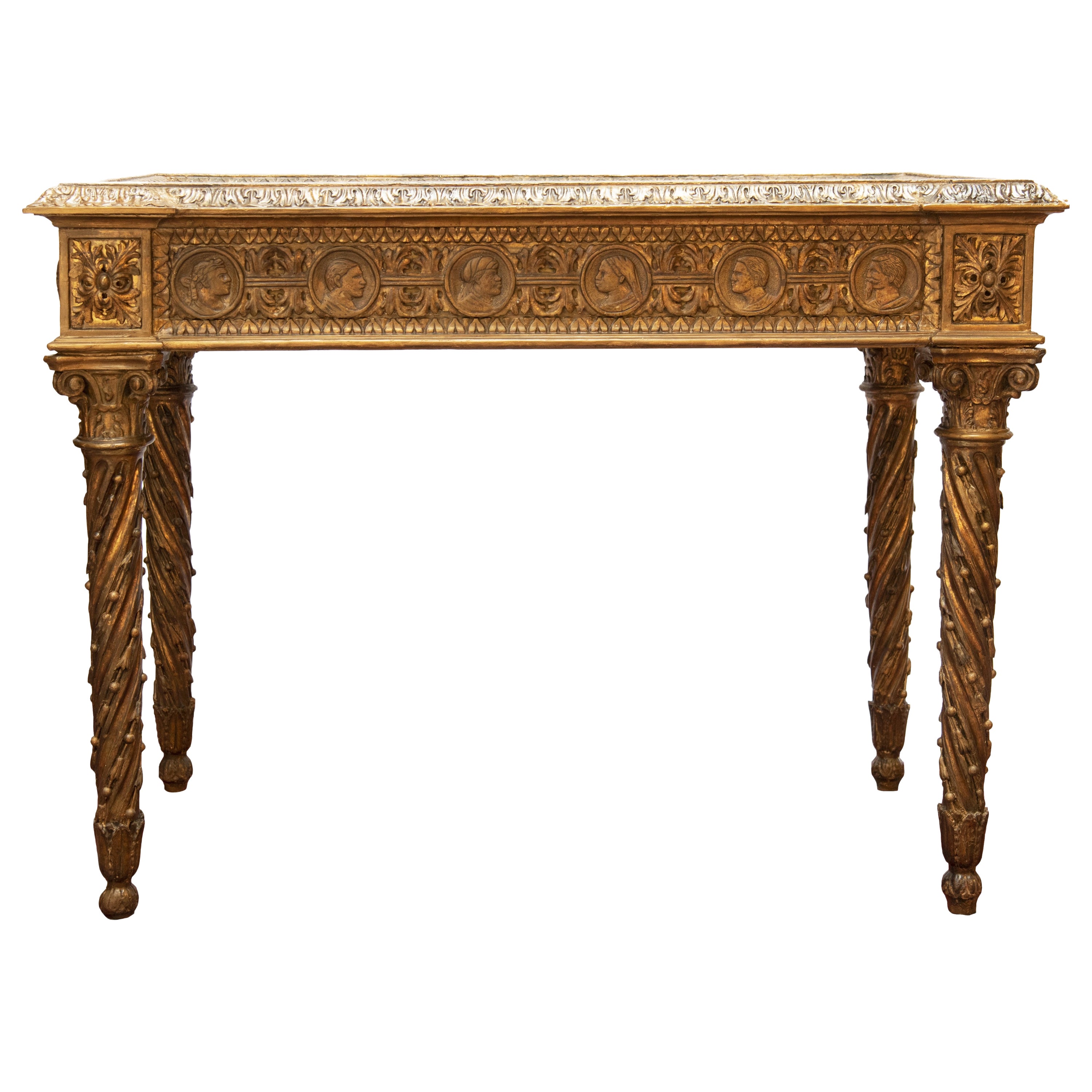 19th Century Italian Renaissance Revival Carved Figural Griffin Console ...