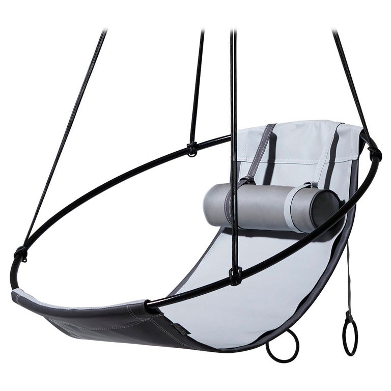 Grey Outdoor Hanging Swing Seat, Vegan and Eco Friendly For Sale at 1stDibs