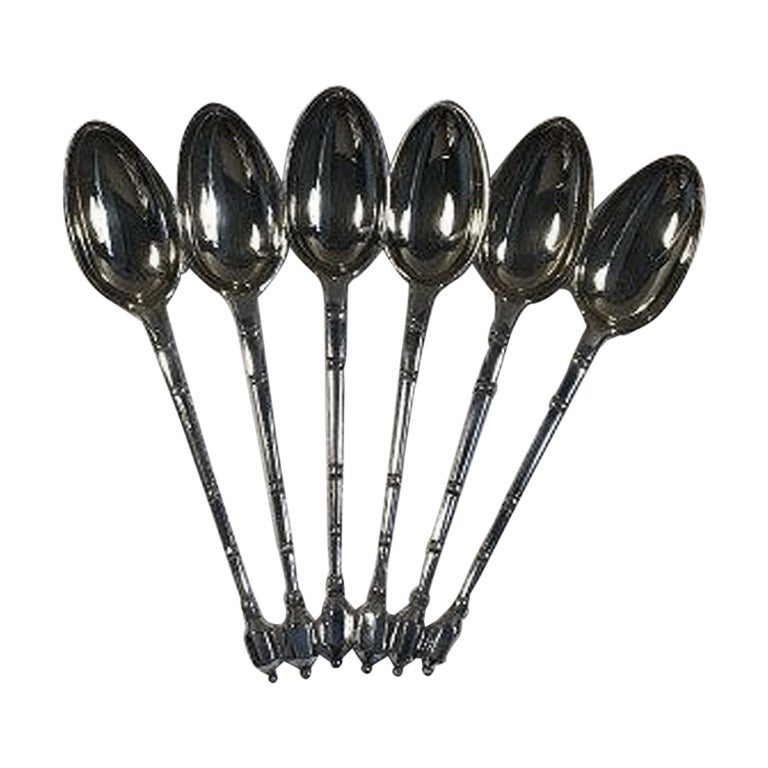 V. Christensen Silver Set of 6 Coffee Spoons For Sale at 1stDibs