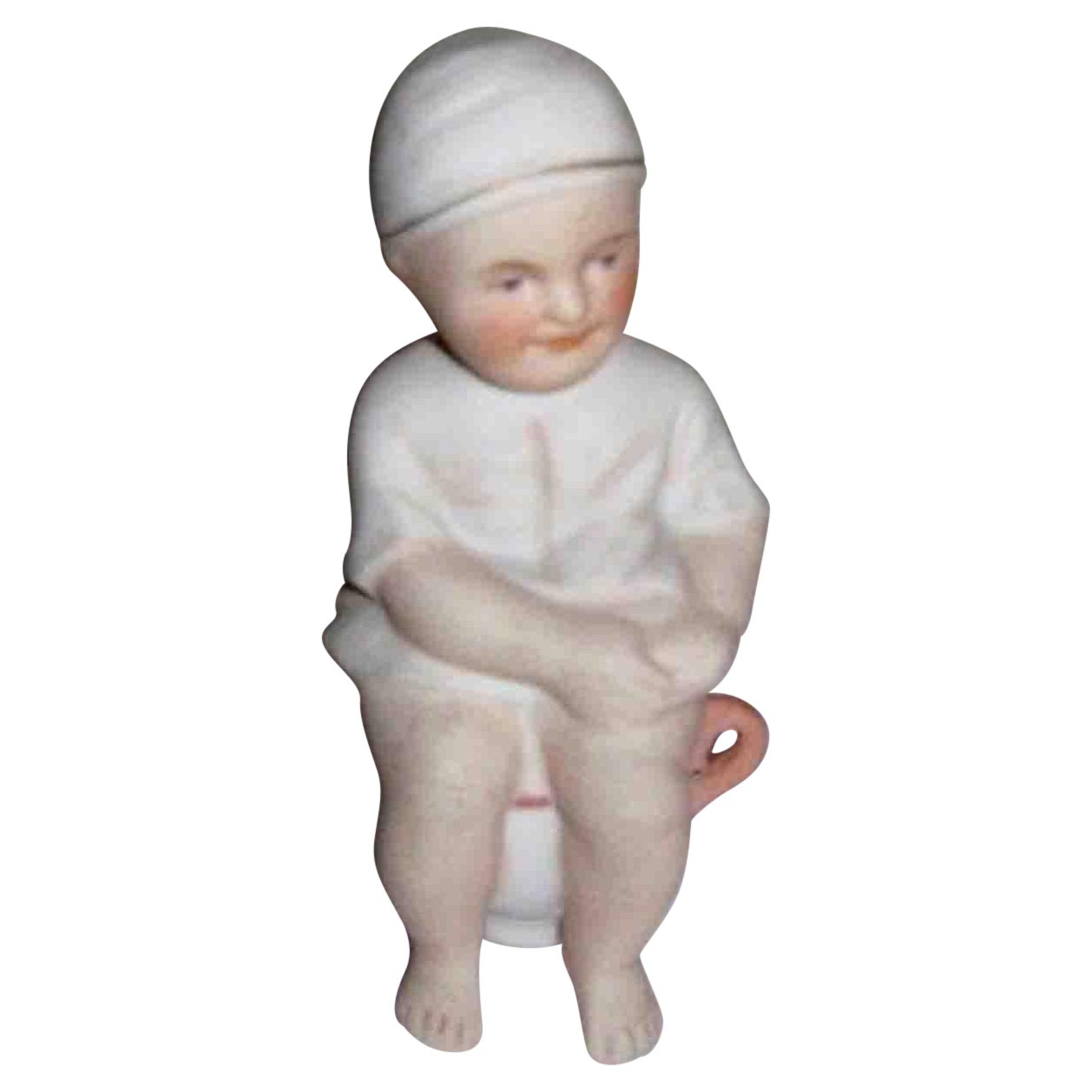 Porcelain Figurine of a Little Boy on the Pot For Sale at 1stDibs