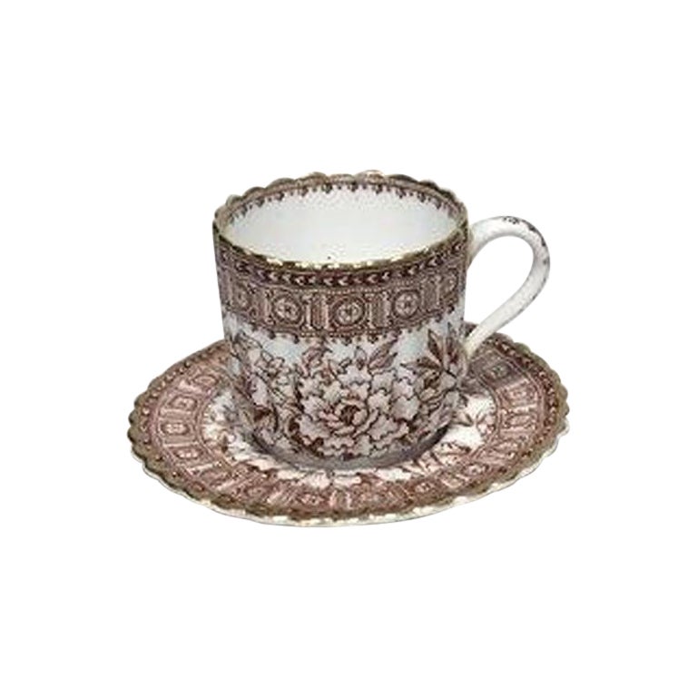 Set of Six Individual Moser Cups and Saucers Gilt and Enameled c.1900 ...