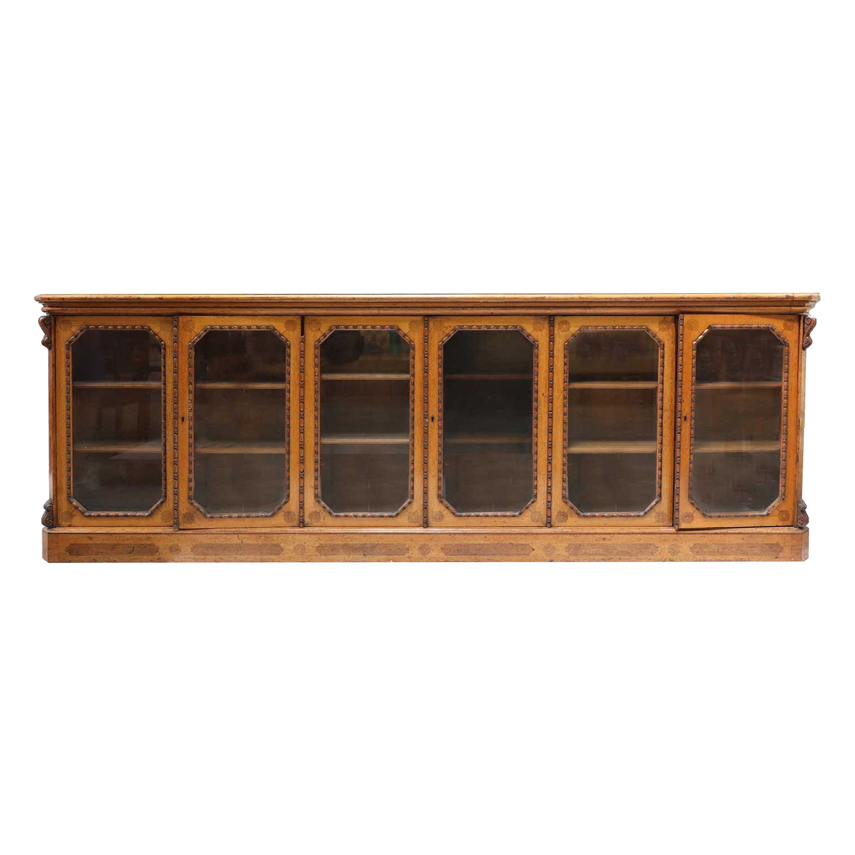19th Century English Victorian Walnut Bookcase For Sale at 1stDibs
