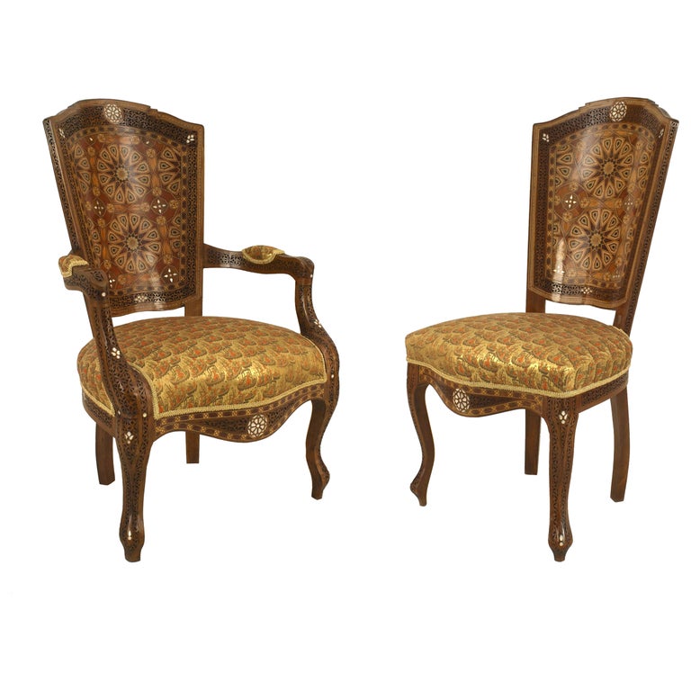 Set of 6 Middle Eastern Syrian Dining Chairs For Sale at 1stDibs