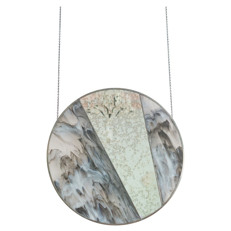 Robin Mirror, Stained Glass with Antiqued Mirror by Dean and Dahl For ...