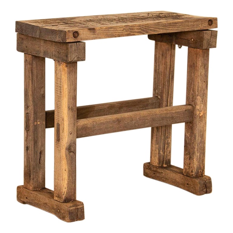 Rustic Antique Small Work Table Side Table at 1stDibs