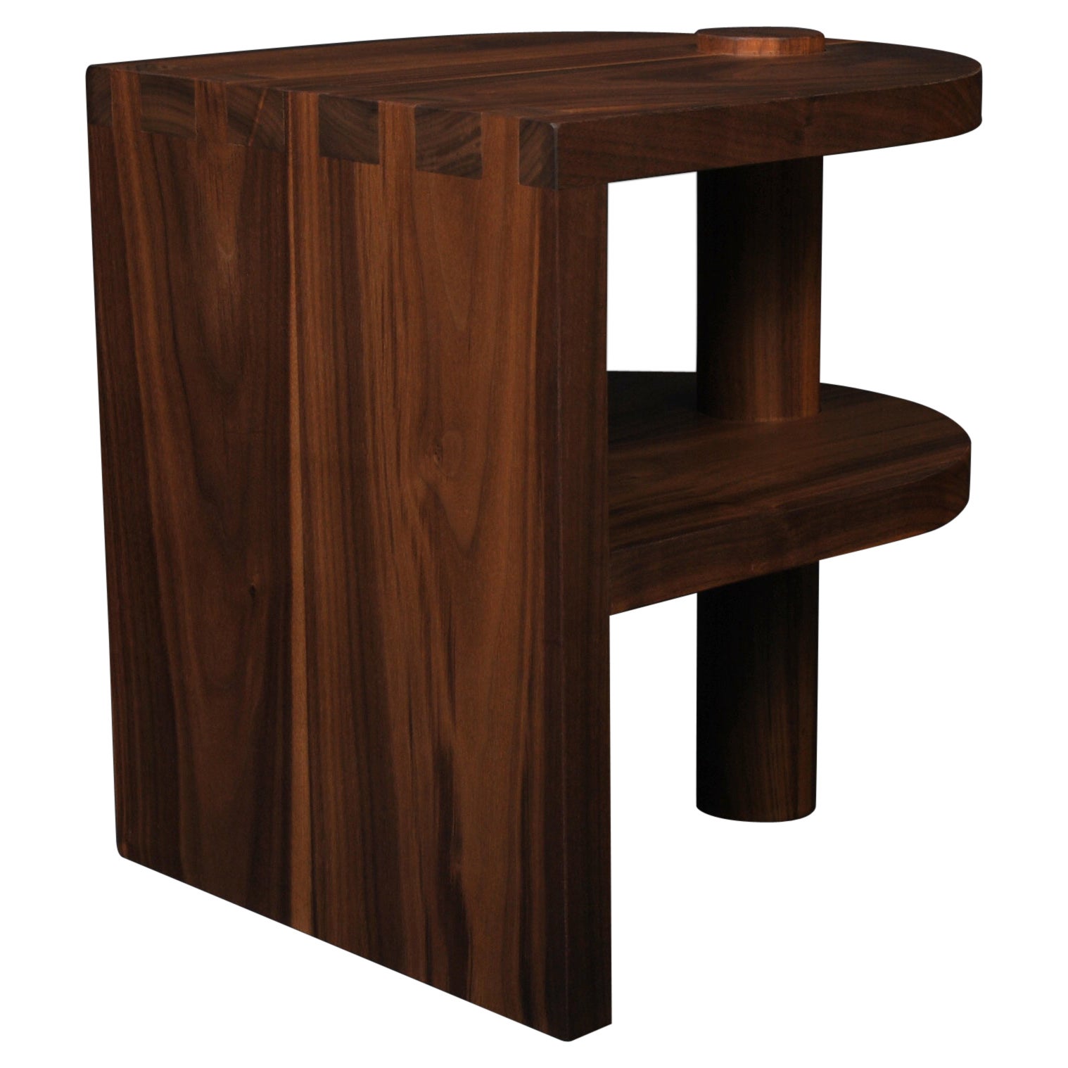 Trapezoid Walnut End Table with Finger Joint Detail For Sale at 1stDibs ...